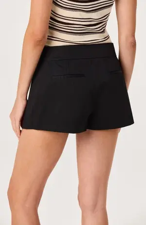 Astr The Label Michele Pleated Cotton Shorts