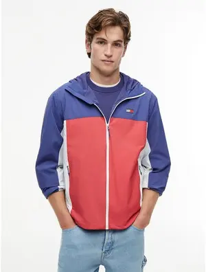Tommy Hilfiger Packable Chicago Windbreaker Jacket - Anthem Red Multi