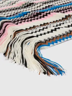 Missoni Zig Zag Wool-blend Scarf With Fringes