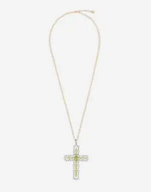 Dolce & Gabbana 18 Kt And White Gold Cross Pendant Necklace - Yellow