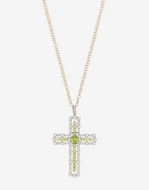 Dolce & Gabbana 18 Kt And White Gold Cross Pendant Necklace