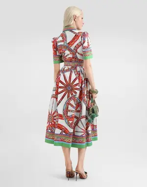 Dolce & Gabbana Carretto-print Poplin Shirt Dress