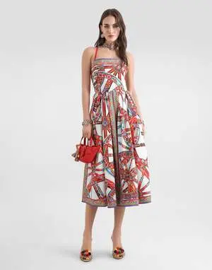 Dolce & Gabbana Carretto-print Poplin Short Dress