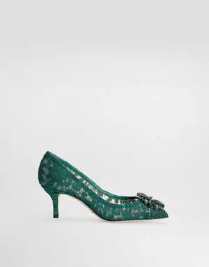 Dolce & Gabbana Lace Pumps With Brooch Detailing - Green
