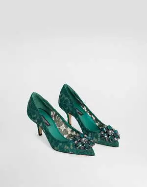 Dolce & Gabbana Lace Pumps With Brooch Detailing - Green