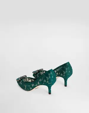 Dolce & Gabbana Lace Pumps With Brooch Detailing - Green