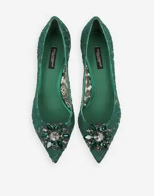 Dolce & Gabbana Lace Pumps With Brooch Detailing - Green