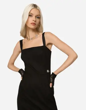 Dolce & Gabbana Milano Rib Dress With Dg Logo