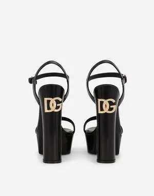 Dolce & Gabbana Polished Calfskin Platform Sandals