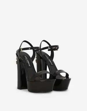 Dolce & Gabbana Polished Calfskin Platform Sandals