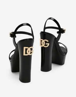 Dolce & Gabbana Polished Calfskin Platform Sandals