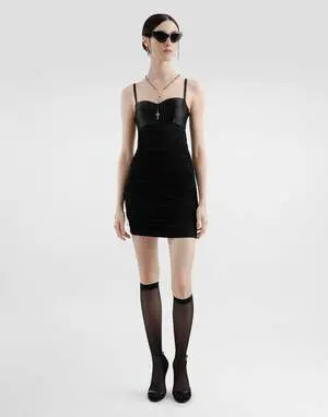 Dolce & Gabbana Short Organzine Corset Dress With Draping