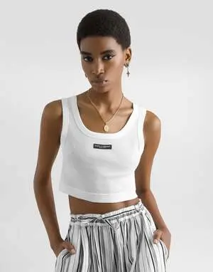 Dolce & Gabbana Ribbed Cropped Tank Top