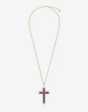 Dolce & Gabbana 18kt Rose And White Gold Pendant Necklace With Amethysts - Yellow