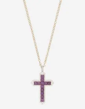 Dolce & Gabbana 18kt Rose And White Gold Pendant Necklace With Amethysts