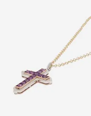 Dolce & Gabbana 18kt Rose And White Gold Pendant Necklace With Amethysts