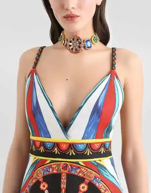 Dolce & Gabbana Carretto-print Fabric Short Dress - Multicolor