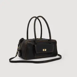 Sandro Ezmehralda Leather Bowling Bag