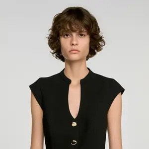 Sandro Buttoned Peplum Top