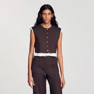 Sandro 2-in-1 Wool Crop Top