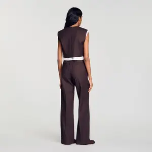 Sandro 2-in-1 Wool Crop Top