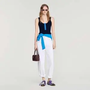 Sandro Contrast Button Vest Top