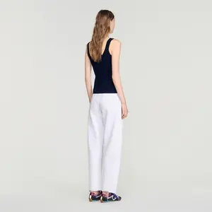 Sandro Contrast Button Vest Top