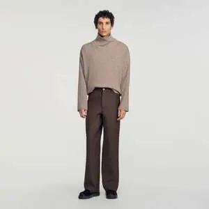 Sandro Straight-leg 5-pocket Trousers - Caramel