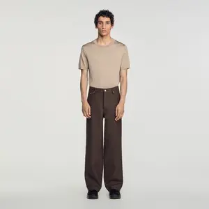 Sandro Straight-leg 5-pocket Trousers - Caramel