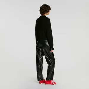 Sandro Wool Cardigan With Metal Buttons And Patch Pockets - Black
