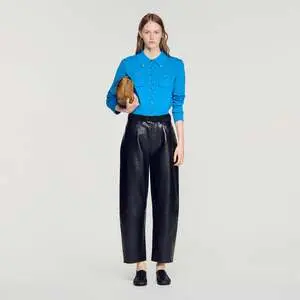 Sandro Cardigan With Metal Buttons - Blue
