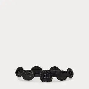 Ralph Lauren Leather Skinny Belt - Black
