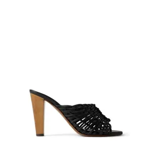 Ralph Lauren Adela 95 Mm Woven Lambskin Mule