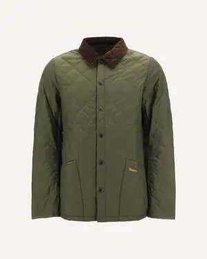 Barbour Heritage Quilt Jacket With Corduroy Collar - Green