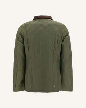 Barbour Heritage Quilt Jacket With Corduroy Collar - Green