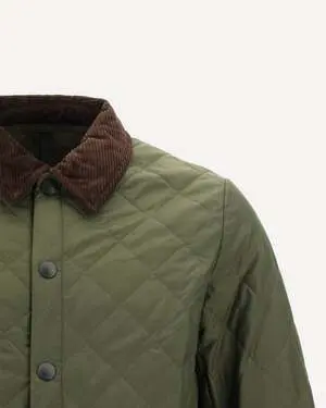 Barbour Heritage Quilt Jacket With Corduroy Collar - Green