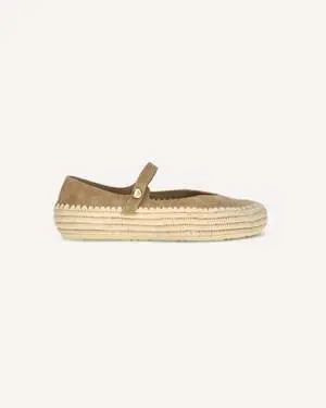 Loewe Rio Suede And Raffia Mary Jane Espadrillas