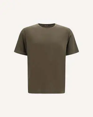 Loro Piana Evo T-shirt In Sik And Cotton Mae - Green