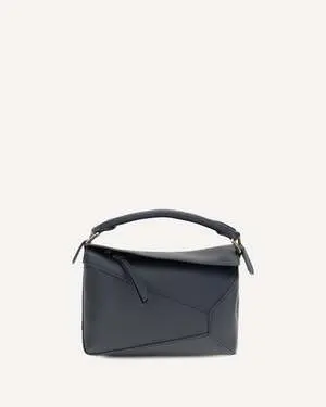 Loewe Small Grained Leather Puzzle Handbag - Blue
