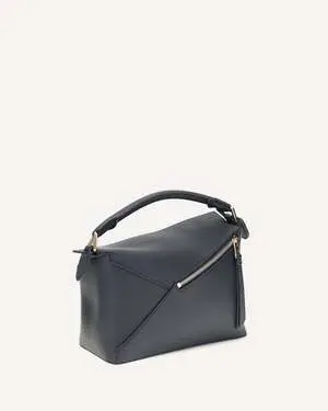 Loewe Small Grained Leather Puzzle Handbag - Blue