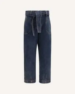 Giorgio Armani Wide-leg Jeans With Belt - Blue