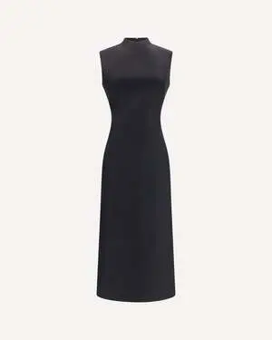 MAISON MARGIELA Sleeveless Virgin Wool Midi Dress - Black