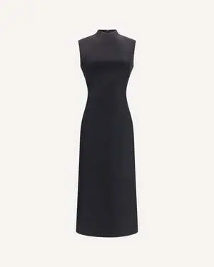 MAISON MARGIELA Sleeveless Virgin Wool Midi Dress - Black