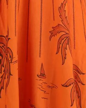 ALEMAIS Boathouse Printed Linen Midi Dress