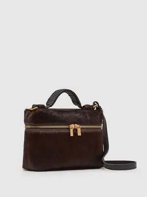 REISS Ines Vanity Crossbody Bag - Chocolate