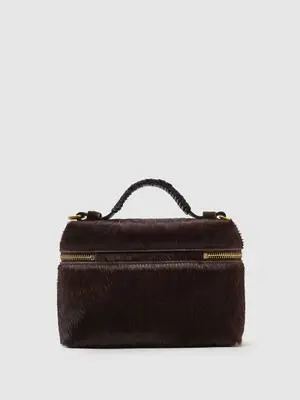 REISS Ines Vanity Crossbody Bag - Chocolate