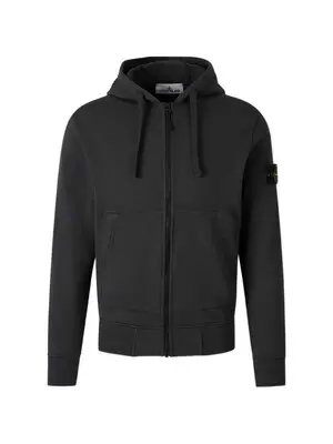 Stone Island Zip-up Hoodie With Logo Patch
