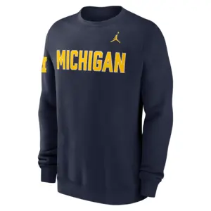 JORDAN Michigan Sideline Club Brand College Pullover Crew - Blue