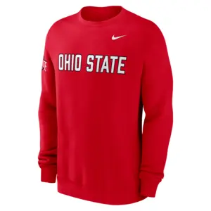 Nike Ohio State Sideline Club College Pullover Crew - Red