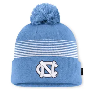 JORDAN North Carolina Sideline Peak Brand College Cuffed Pom Beanie - Blue
